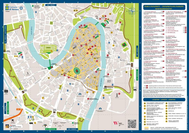 Verona Map Pa Turistica Italia Verona Map Italy
